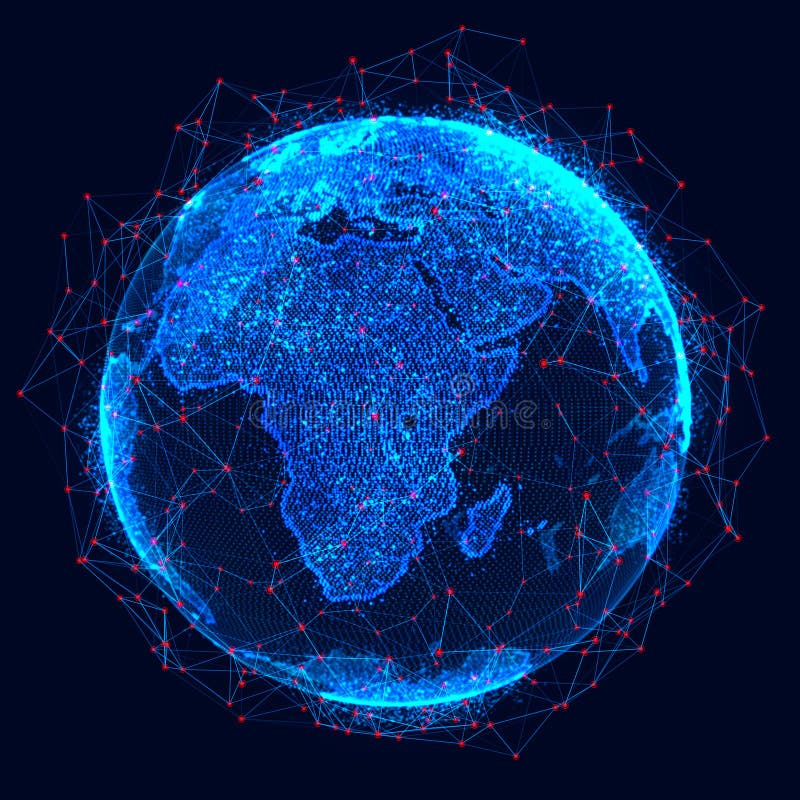 Global Network Concept. World Map Point. Global Network Planet Earth ...