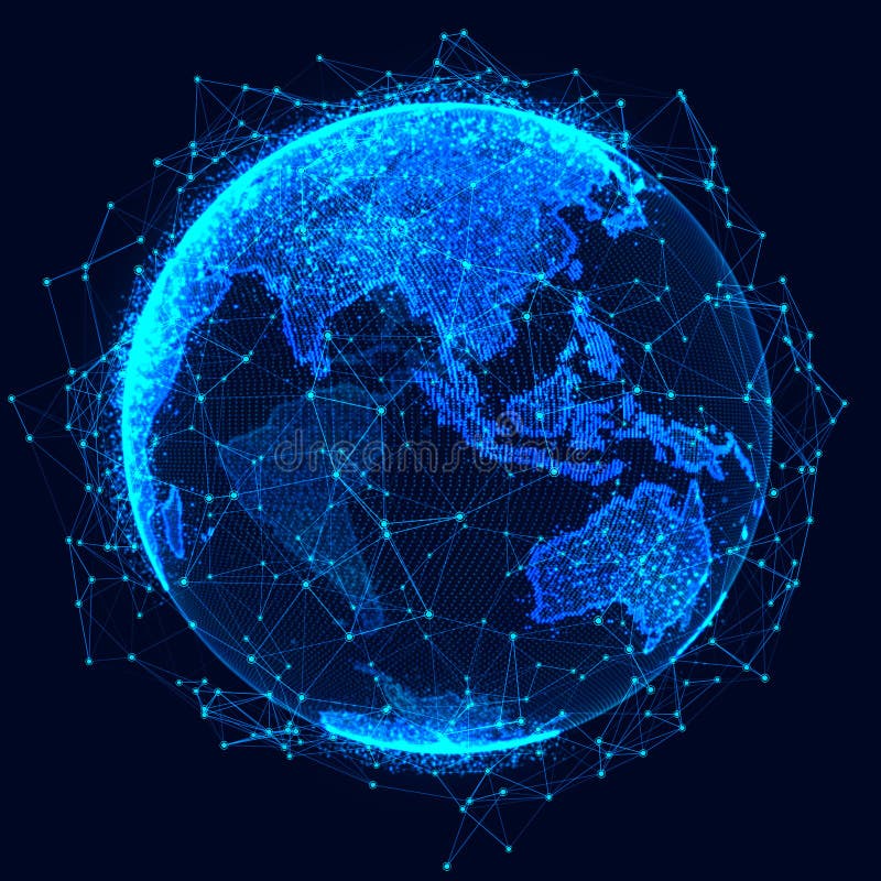 Global Network Concept. World Map Point. Global Network Planet Earth ...