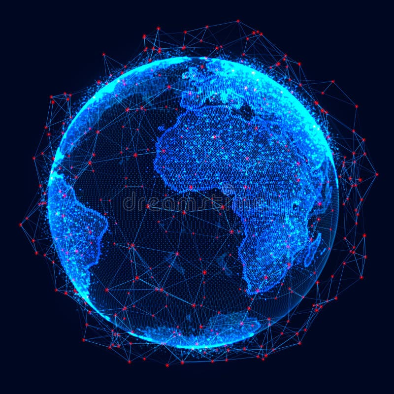 Global Network Concept. World Map Point. Global Network Planet Earth ...