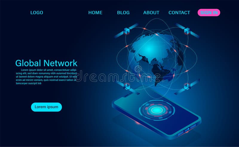 Global Network Connect with Wireless Devices Stock Vector ...