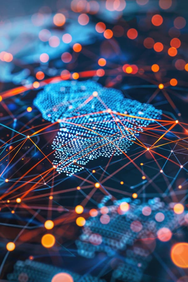 Global Network of Connected Technologies Stock Photo - Image of ...