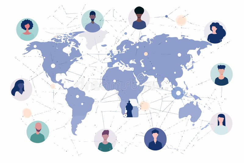 Global Network Connecting People Worldwide Isolated Stock Vector ...