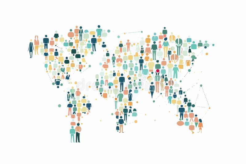 Global Network Connecting People Worldwide Isolated Stock Vector ...