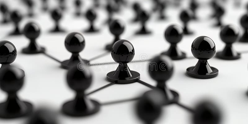 Global Network Connection Abstract Black Sphere Nodes Linked Together ...