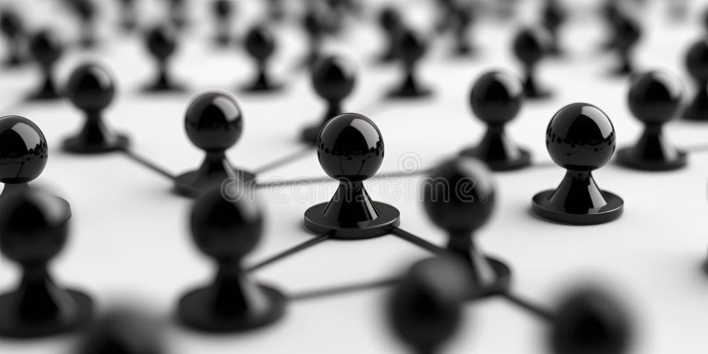 Global Network Connection Abstract Black Sphere Nodes Linked Together ...