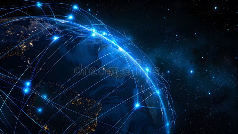 Global Network Connection Abstract Earth Stock Illustration ...