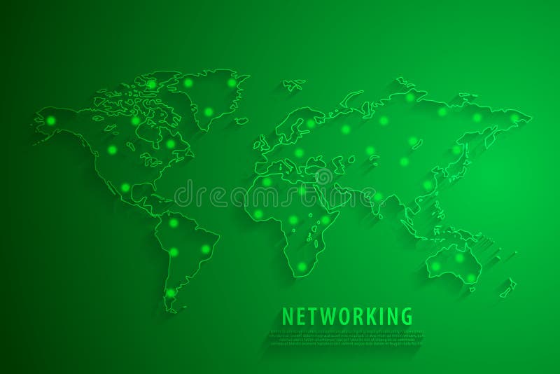 Green World Map Global Hologram, Vector Stock Vector - Illustration of ...