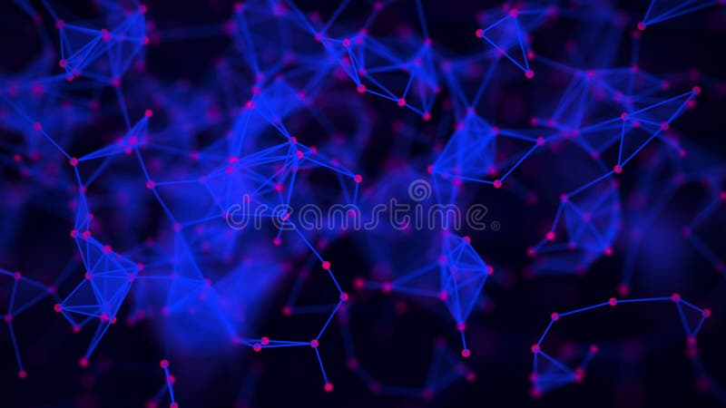 Global Network Connection. Background with Red Dots and Blue Lines ...