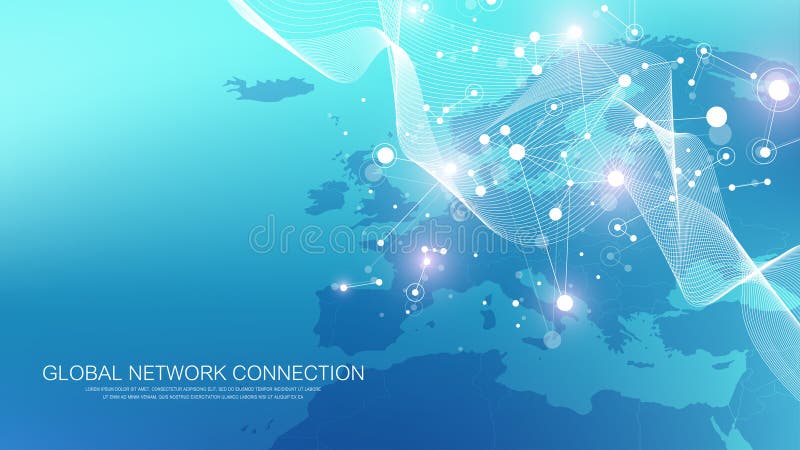 Global Network Connection Banner Design Template. Header Social Network ...