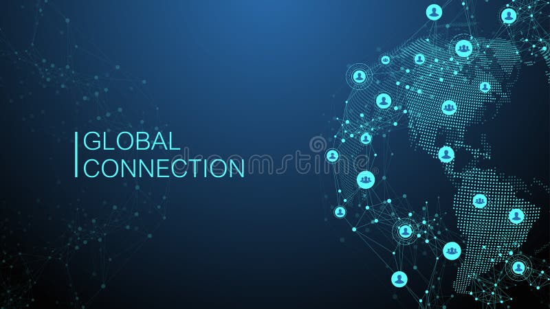 Global Network Connection Banner Design Template. Header Social Network ...