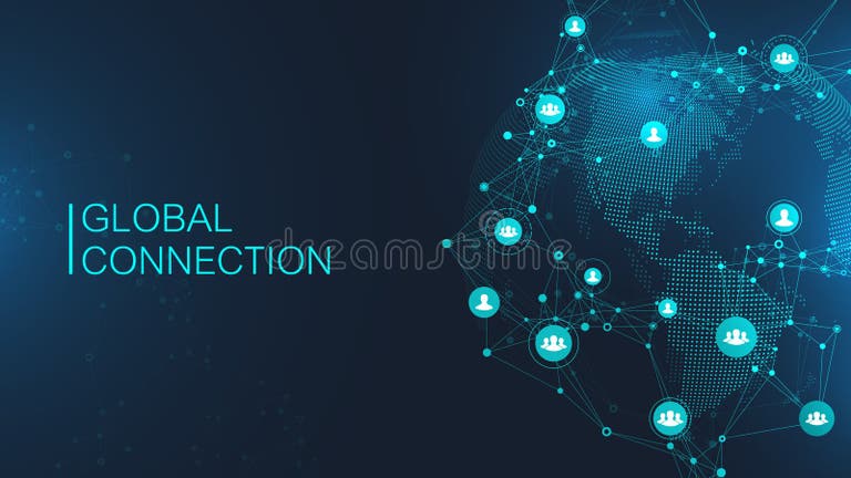 Global Network Connection Banner Design Template. Header Social Network ...