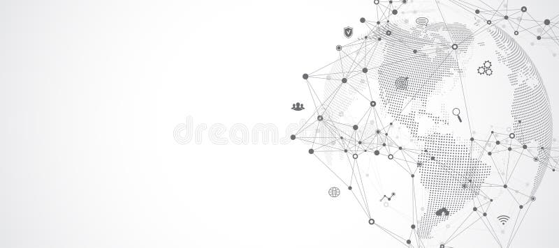 Global Network Connection Banner Design Template. Header Social Network ...