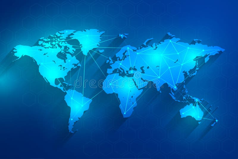 Global Network Connection Background, Red World Map, Vectoreps File ...
