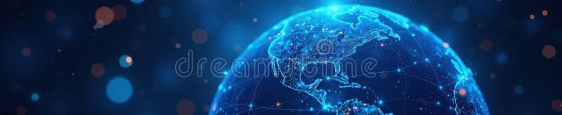 Global Network Connection, Blue Sphere with Lines , Computer, Cloud ...