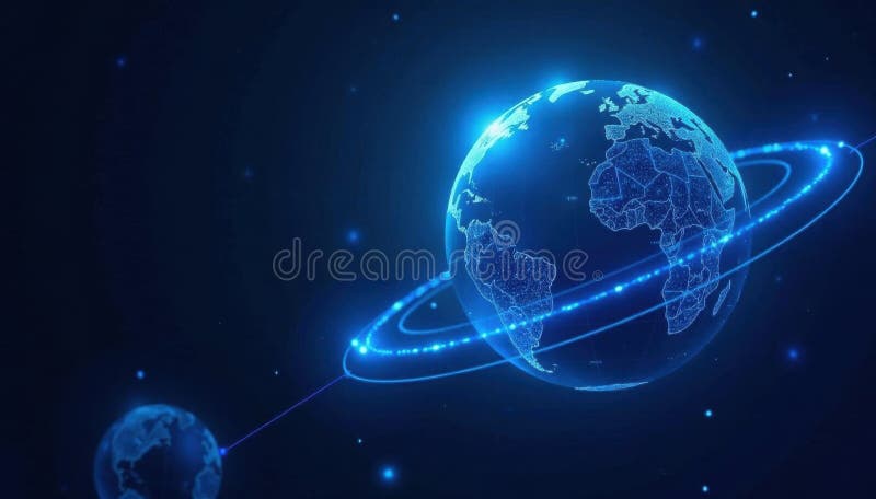 Global Network Connection, Blue Sphere with Lines , Digital, Grid Stock ...