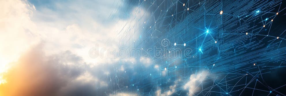 Global Network Connection, Cloud Computing and Data Exchange Concept ...