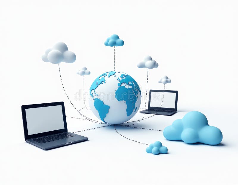 Global Network Connection Cloud Computing and Worldwide Connectivity ...
