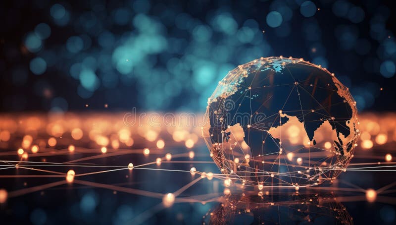 Global Network Connection Concept Stock Illustration - Illustration of ...