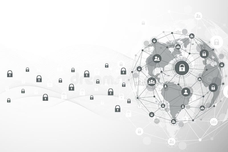 Global Network Connection Concept. Big Data Visualization Stock ...