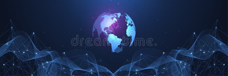 Global Network Connection Concept. Big Data Visualization Stock Vector ...
