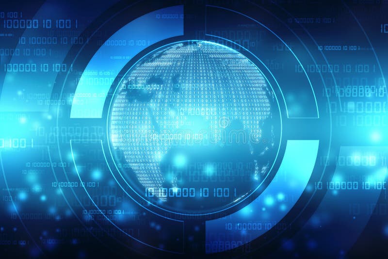 Globe with Binary Codes, Internet Technology Background Stock Illustration - Illustration of ...