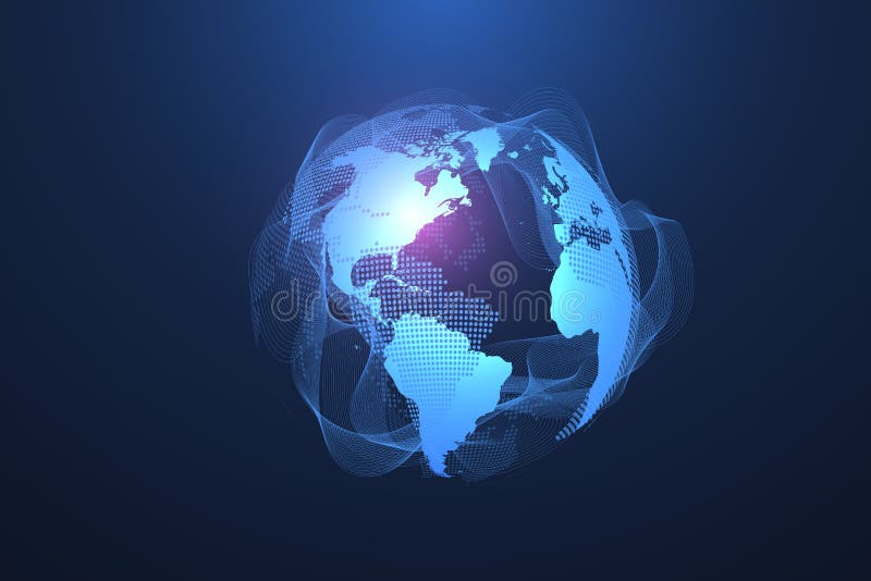 Global Network Connection Concept. Big Data Visualization Stock Vector ...