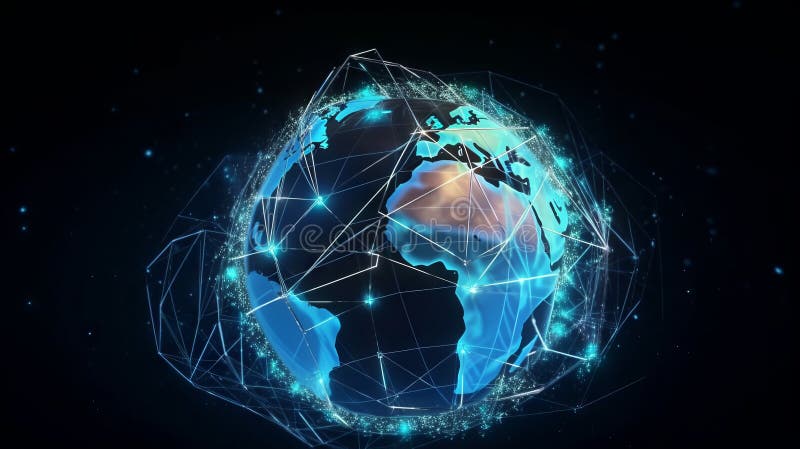 Global Network Connection Around the World. Generative AI Stock ...