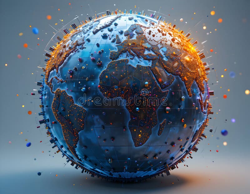 Global Network Connection Concept World Colorful Nodes Stock Photos ...