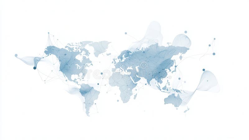 Global Network Connection Covering the World Map, Representing ...