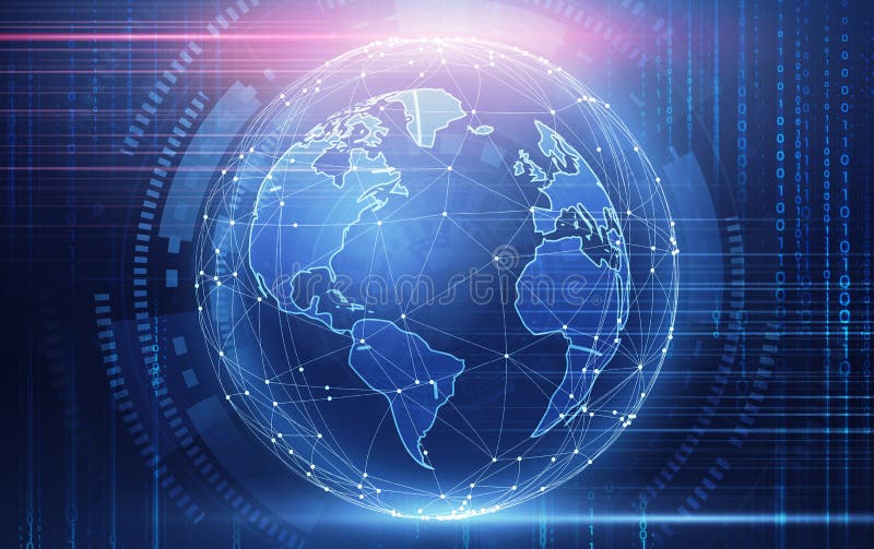 Global Network Connection. Creative Illustration of Digital World Globe ...
