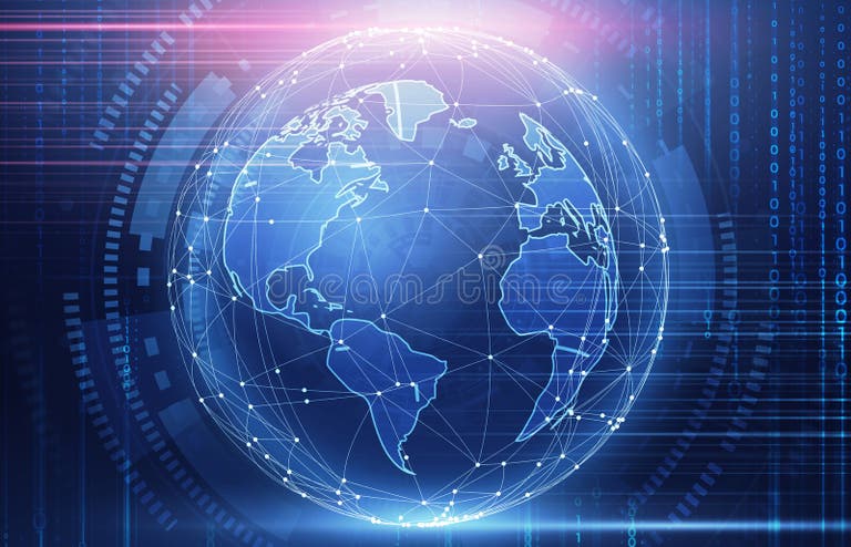 Global Network Connection. Creative Illustration of Digital World Globe ...
