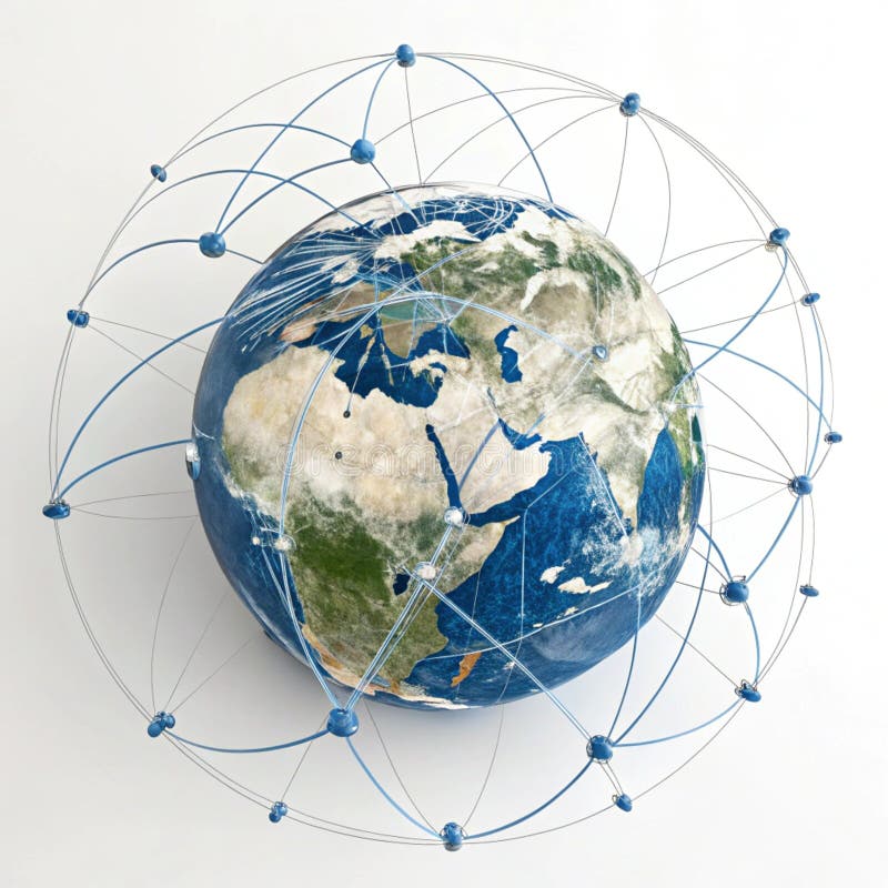 Global Network Connection a 3D Model of the Worldâ€™s Interconnectivity ...