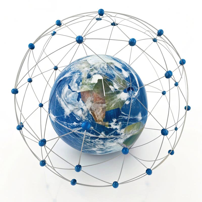 Global Network Connection a 3D Model of the Worldâ€™s Interconnectivity ...