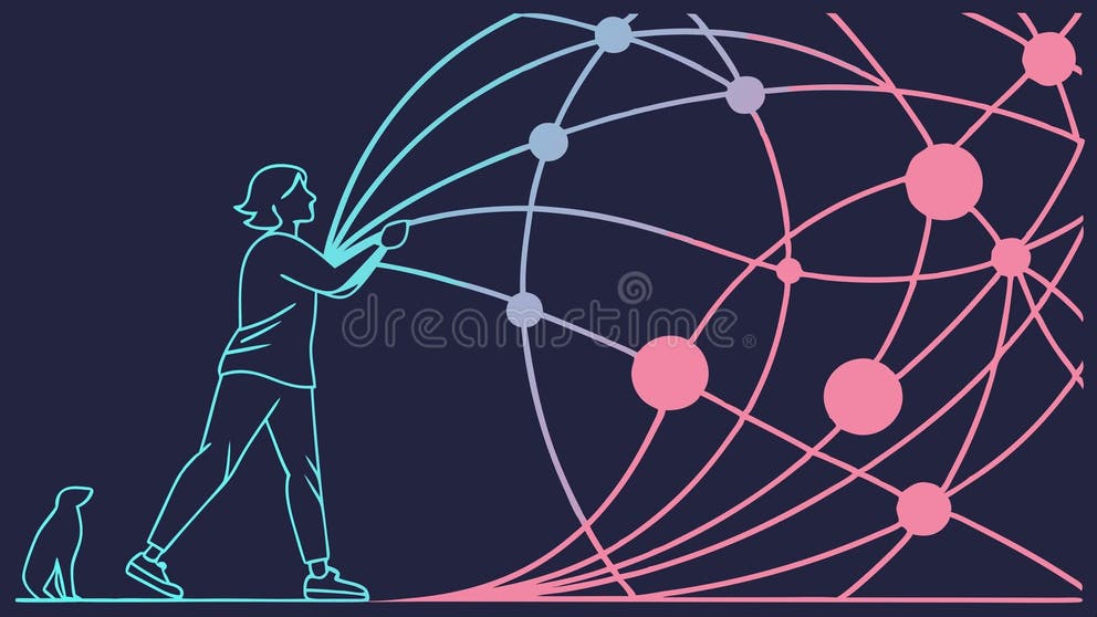 Global Network Connection, Data Flow and Internet Technology Design ...