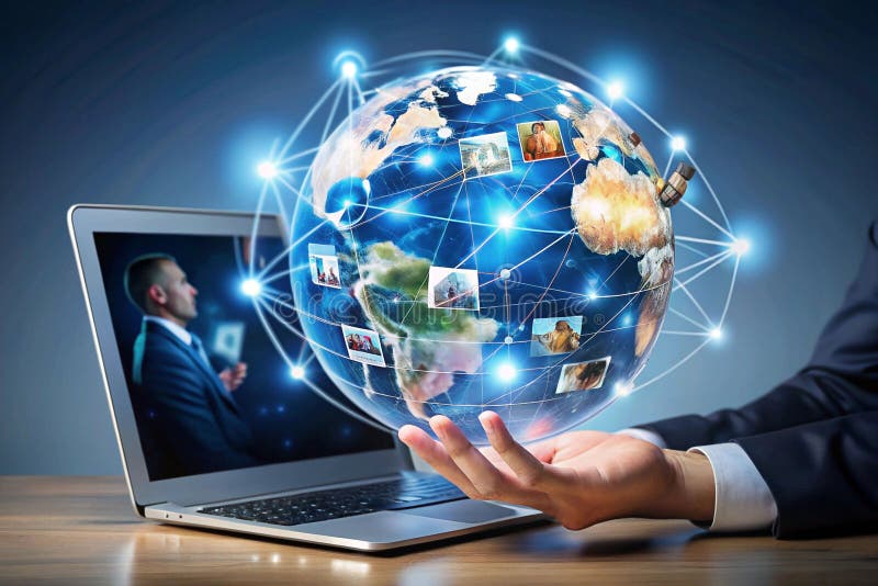 Global Network Connection, Digital Technology, World Communication ...
