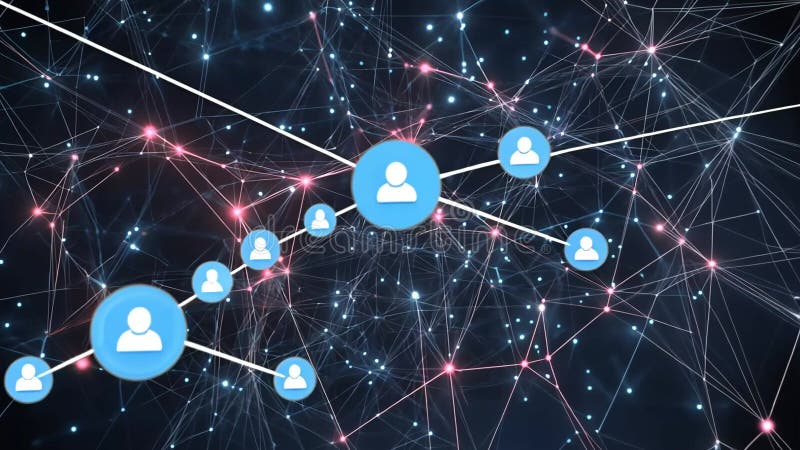 Global Network Connection Digital Users Linked, Cosmic Background ...