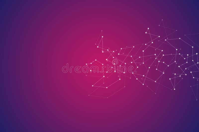 Global Network Connection with Dots and Lines. Polygonal Linear Digital ...