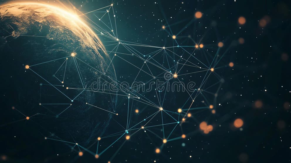 Global Network Connection Earth Abstract Background High Quality Image ...
