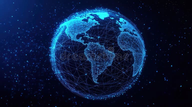 Global Network Connection of the Earth Stock Illustration ...