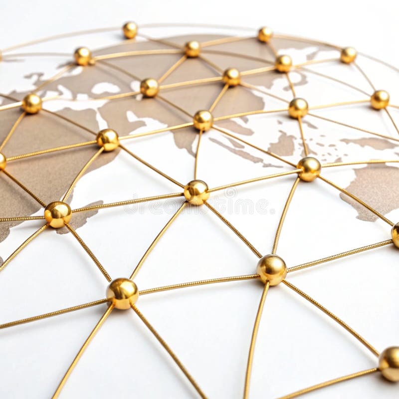 Global Network Connection with Golden Nodes Stock Illustration ... Global Network Connection with Golden Nodes Stock Illustration ...