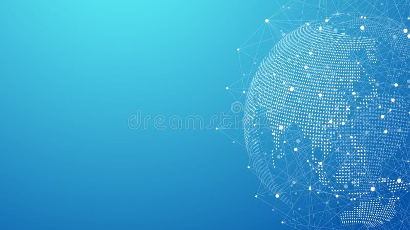 Global Network Connection Illustration. World Map Point and Line ...