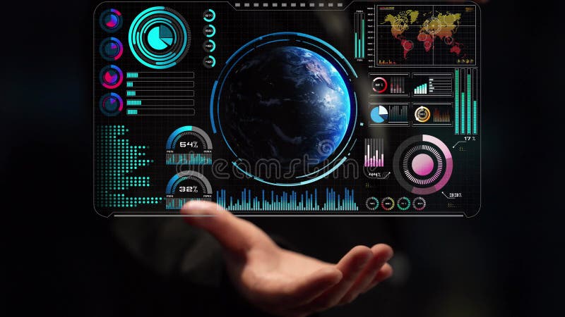 Global Network Connection Interface Show Worldwide Digital ...