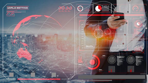 Global Network Connection Interface Show Worldwide Digital ...