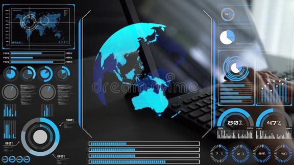 Global Network Connection Interface Show Worldwide Digital ...