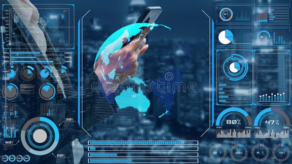 Global Network Connection Interface Show Worldwide Digital ...