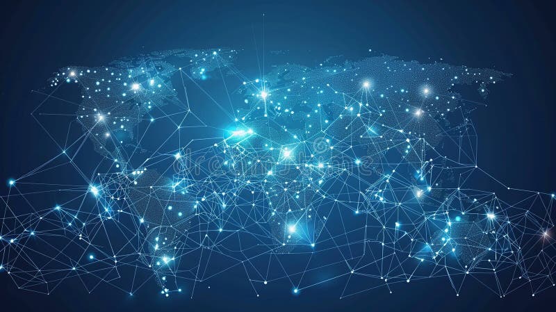 Global Network Connection and Internet of Things Concept ...