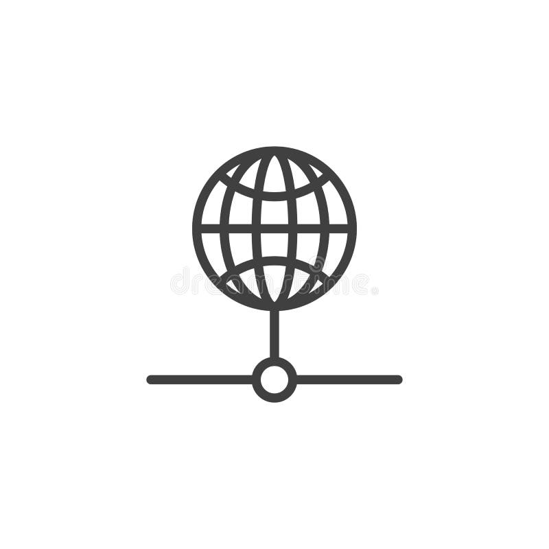Global Network Connection Line Icon Stock Vector - Illustration of sign ...