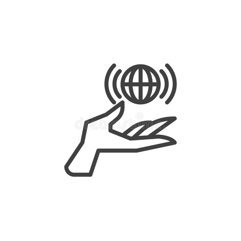 Global Network Connection Line Icon Stock Vector - Illustration of ...