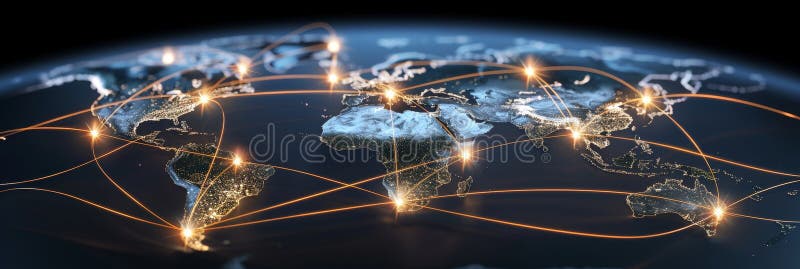 Global Network and Connection Lines, Logistics and Business Concept ...