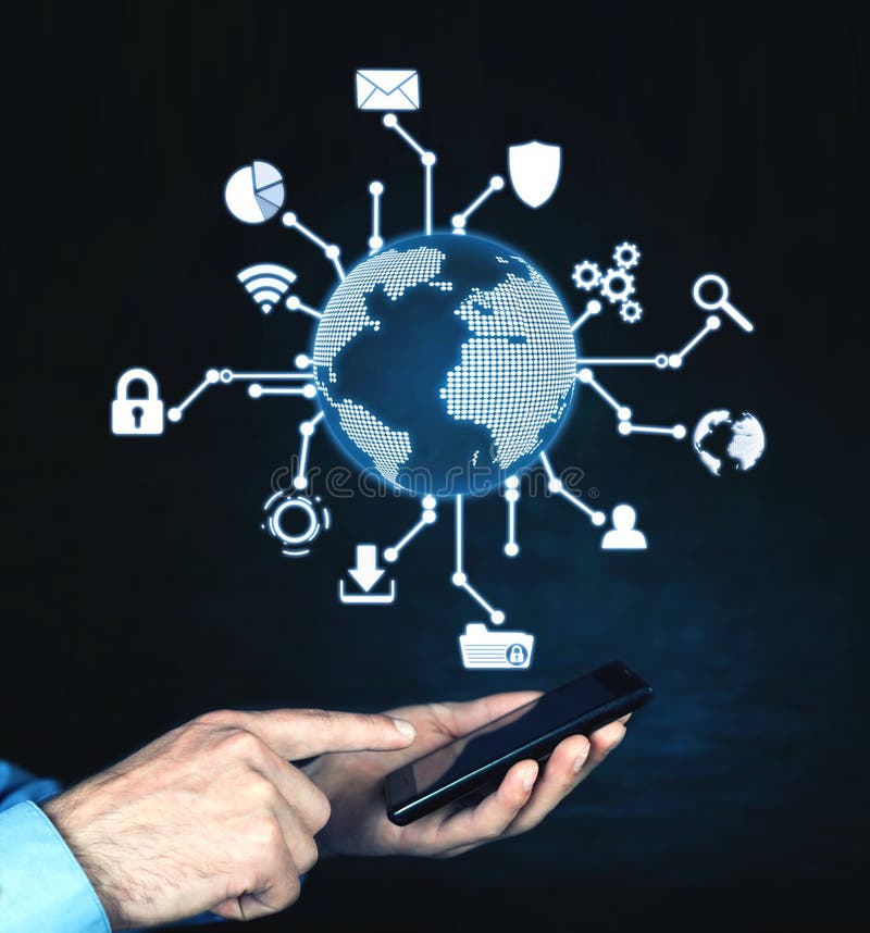 Global Network Connection. Modern World Technology Stock Image - Image ...